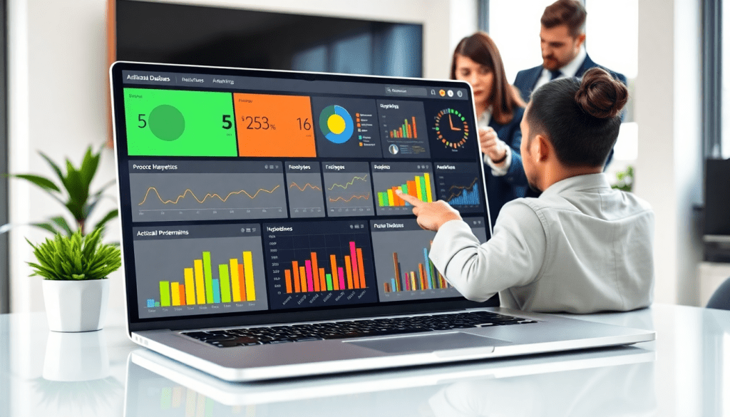 Automated KPI reporting dashboard showcasing marketing analytics ...